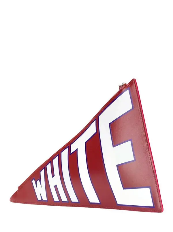 Off-White Flag Shaped Clutch - Red