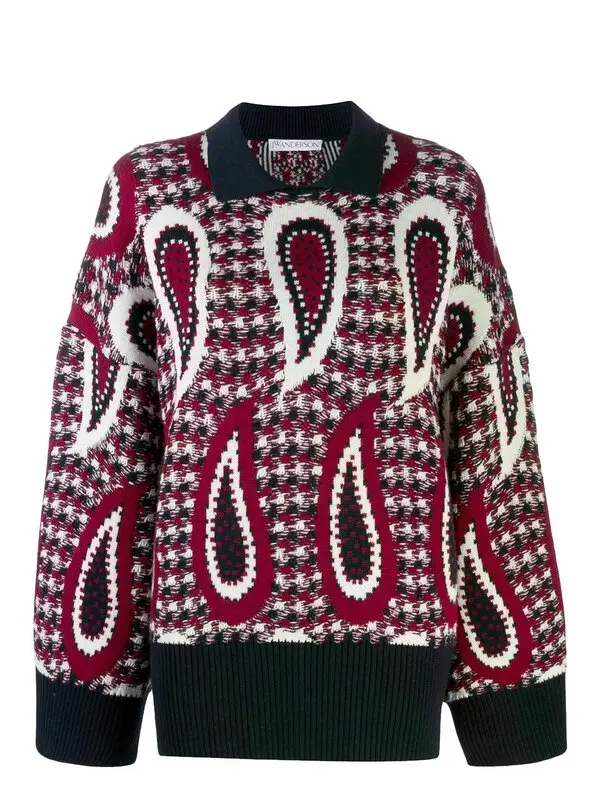 JW Anderson Paisley Knitted Jumper - Blue