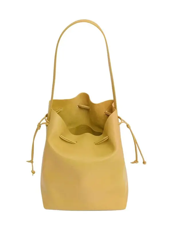 MANSUR GAVRIEL Drawstring Leather Bucket Bag - Yellow