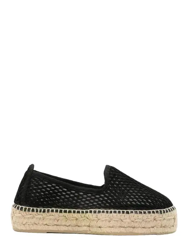 Manebí Mesh-knit Platform Espadrilles - Black