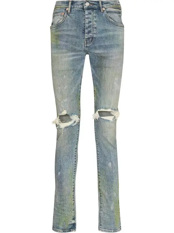 PURPLE BRAND Slim-fit Distressed Jeans - Blue