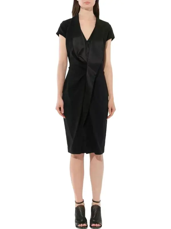 Givenchy Podium Gathered Layered Midi Dress - Black