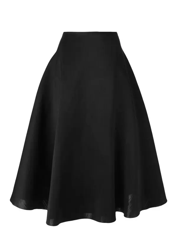 LANVIN Silk-wool Blend Midi Skirt - Black