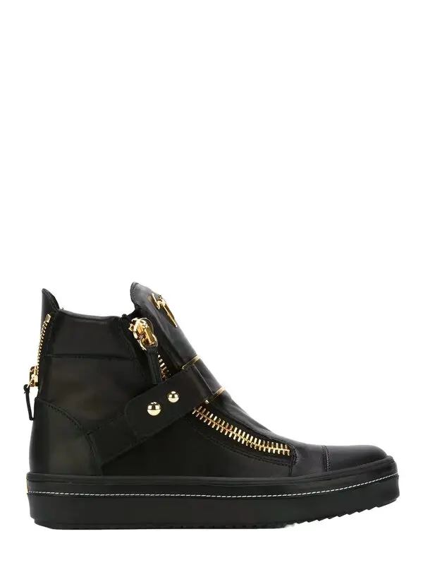 GIUSEPPE ZANOTTI Zip Detailed Hi-top Sneakers - Black