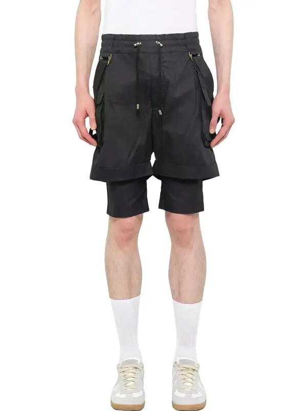 Balmain Layered Cargo Shorts - Black