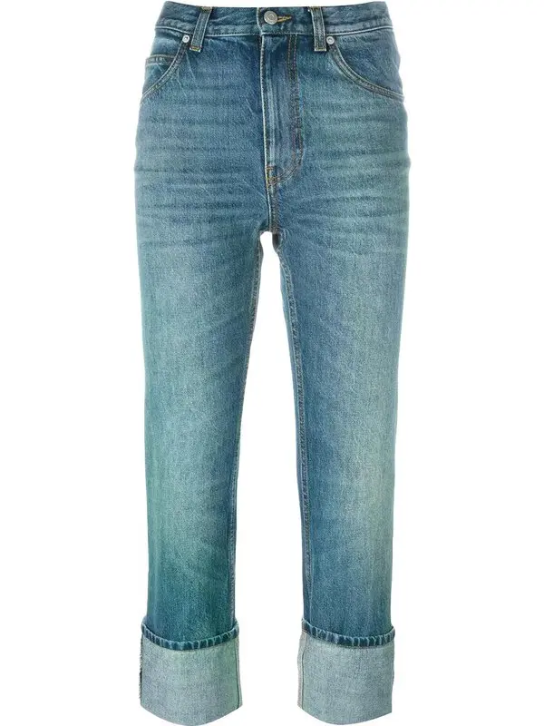 Alexander McQueen Cropped Jeans - Blue
