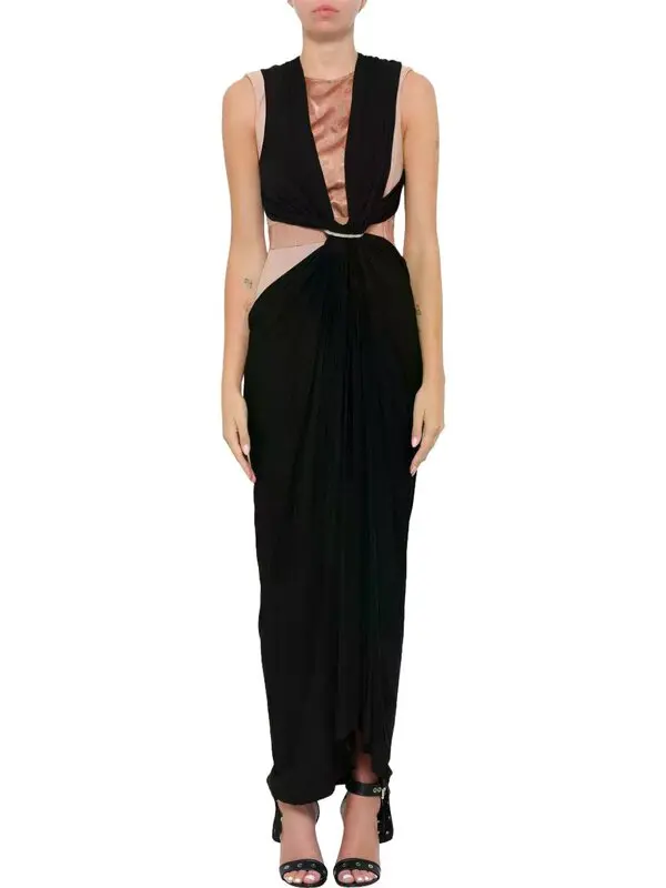 LANVIN Draped Panelled Maxi Dress - Black