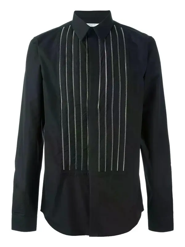 Givenchy Chain Bib Detail Shirt - Black