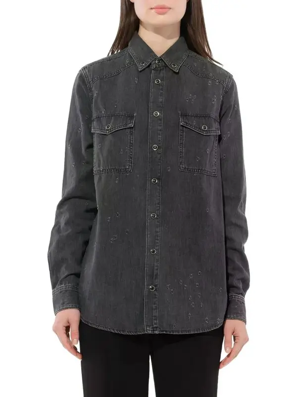 Givenchy Distressed Denim Shirt - Grey