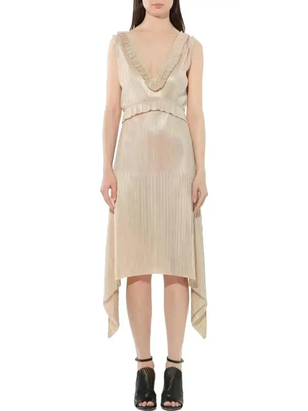 Givenchy Technical Pleated Midi Dress - Neutrals