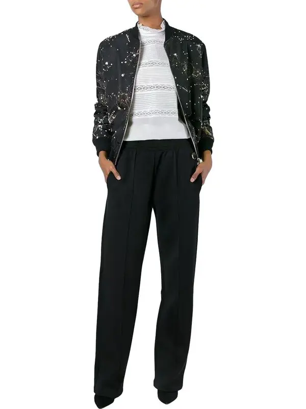 Givenchy Cotton Straight Leg Trousers With Gold-tone Stud Detailing - Black