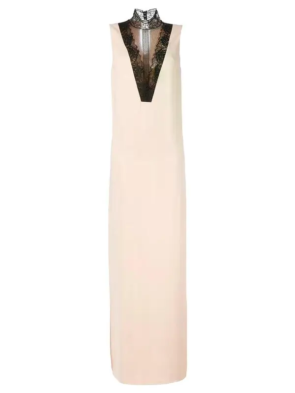 LANVIN Lace Effect Maxi Dress - Neutrals
