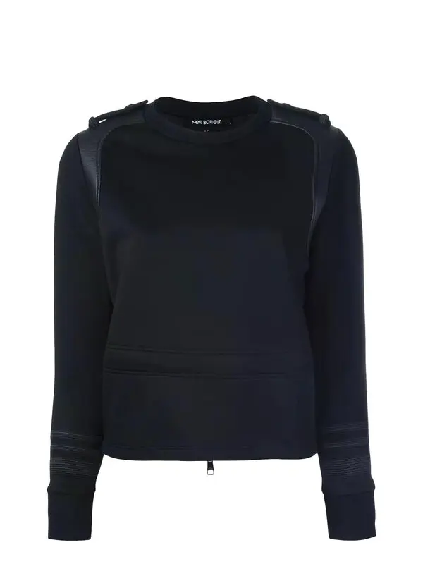 Neil Barrett Leather Detail Sweatshirt - Black