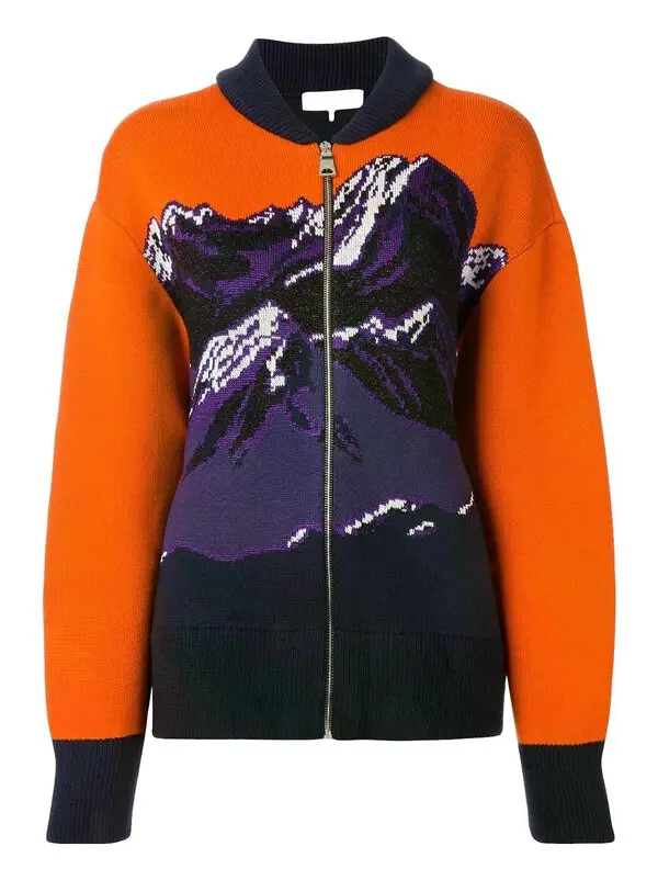 Emilio Pucci Mountainscape Printed Cardigan - Yellow