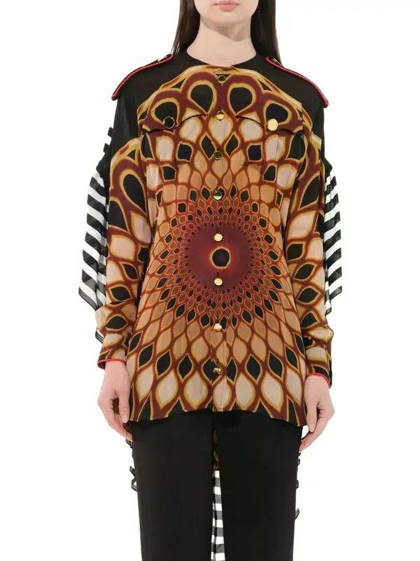 Givenchy Kaleido Eye Printed Long Sleeve Top - Black