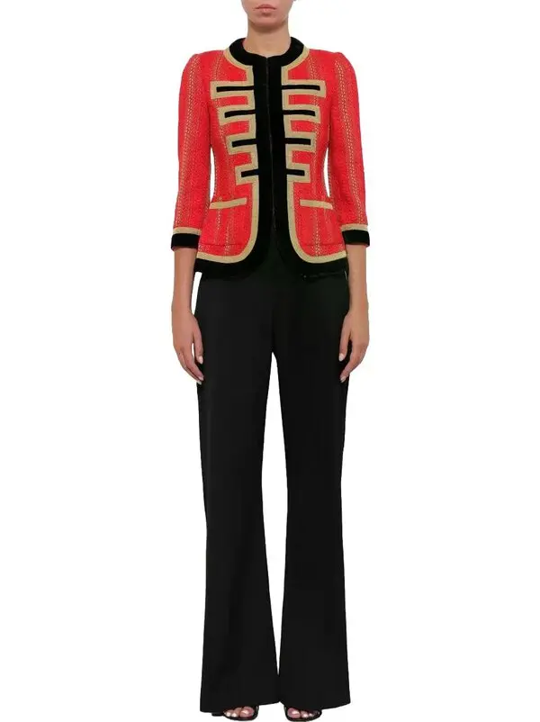 Givenchy Velvet-trim Tweed Jacket - Red