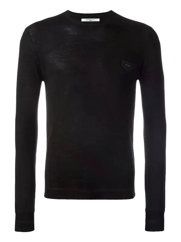 Givenchy Logo Plaque Knitted Jumper - Black