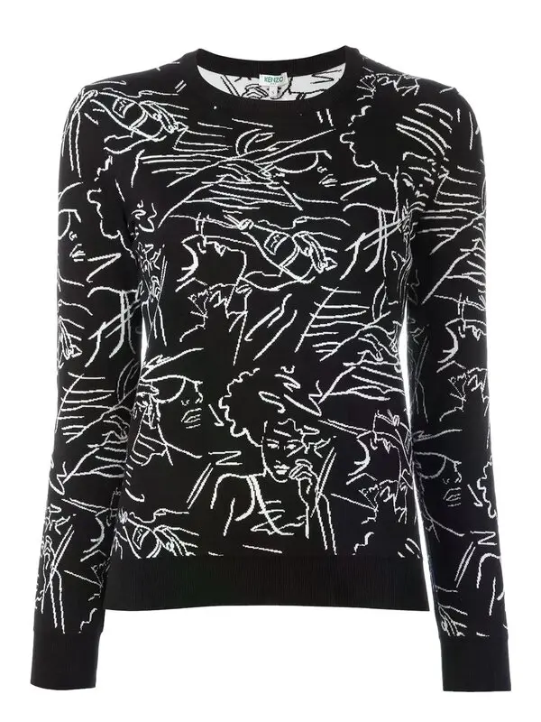 Kenzo Sketch Print Jumper - Black