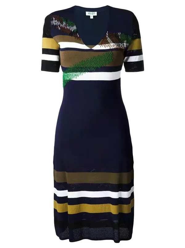 Kenzo Striped Dress - Blue