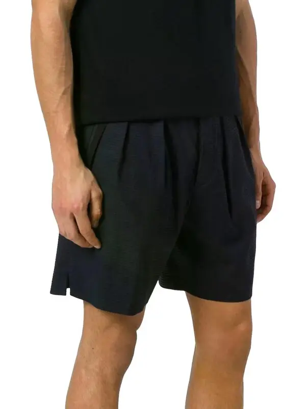 WOOYOUNGMI Navy Wool-blend Bermuda Shorts - Blue
