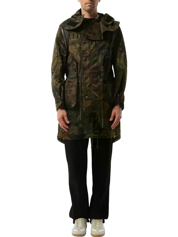 Givenchy Printed Hooded Parka - Green