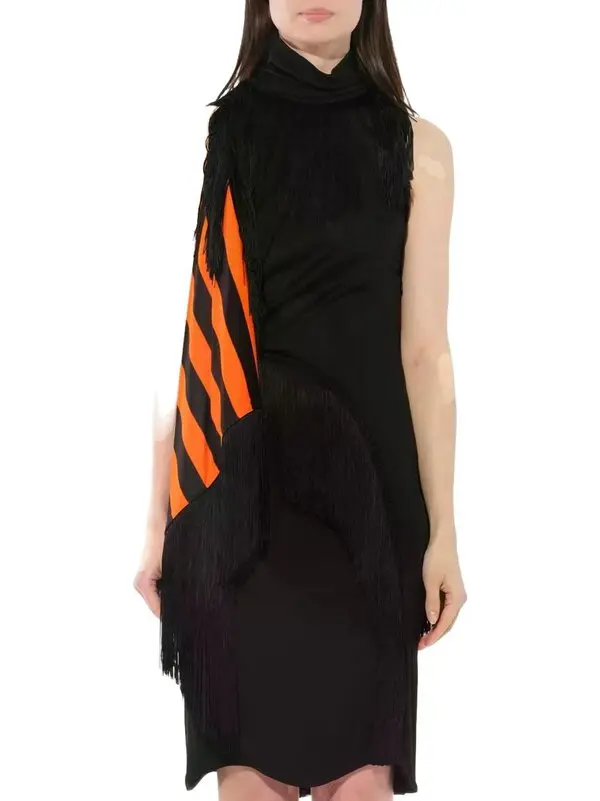 Givenchy Fringed Trim Fitted Dress - Black