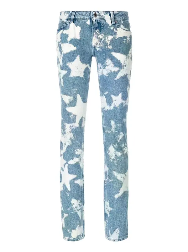 Givenchy Bleached Star Skinny Jeans - Blue