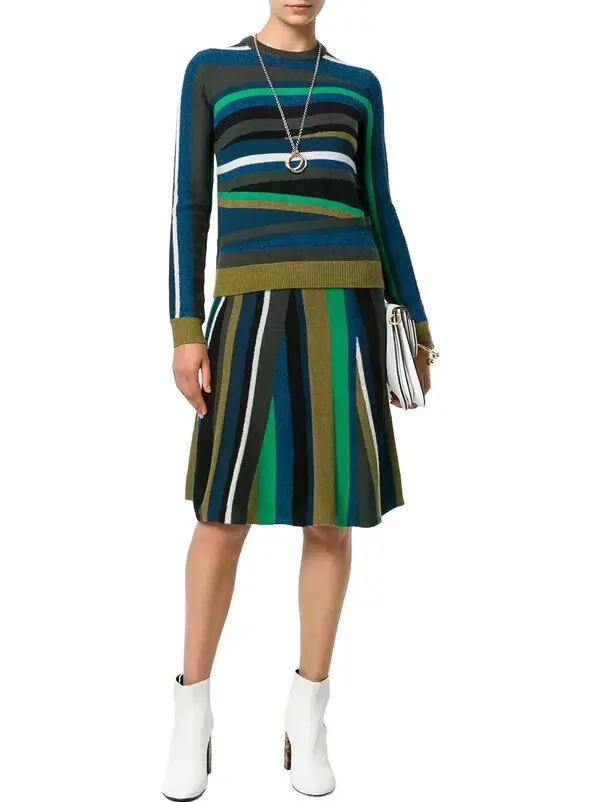 Kenzo Striped A-line Skirt - Multicolour
