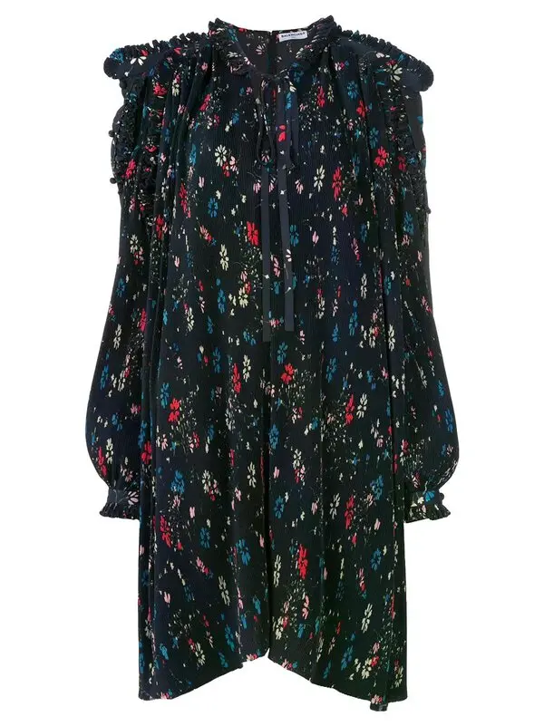 Balenciaga Semi Fitted Flou Dress - Blue