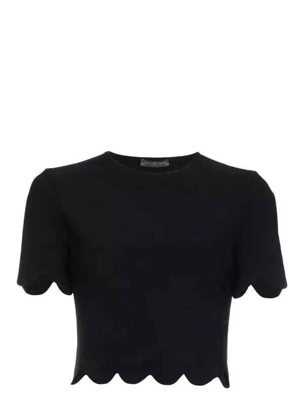 Alexander McQueen Scalloped Hem Top - Black