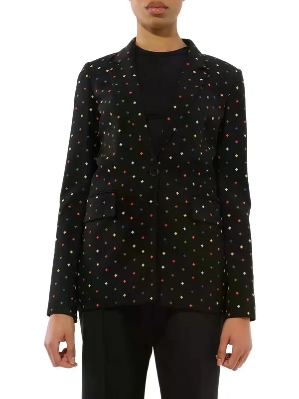 Givenchy Mini Cross Patterned Blazer - Black