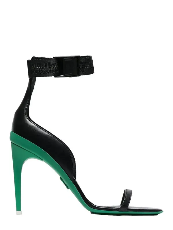 Off-White Industrial 100 Leather Strappy Sandals - Black
