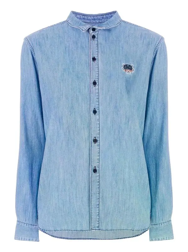 Kenzo Embroidered Tiger Denim Shirt - Blue