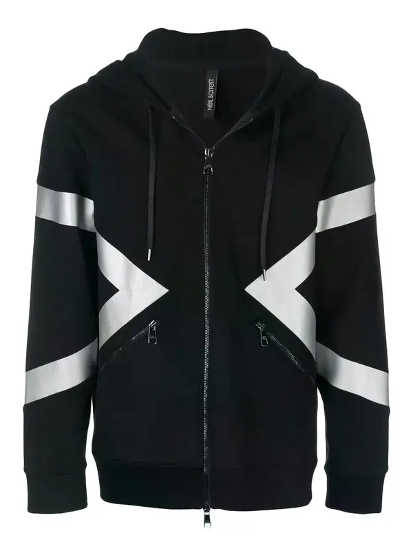 Neil Barrett And Silver Modernist Hooded Jacket - Black