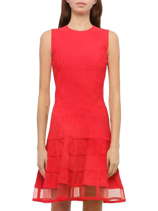 Alexander McQueen Sleeveless Knit Dress - Red