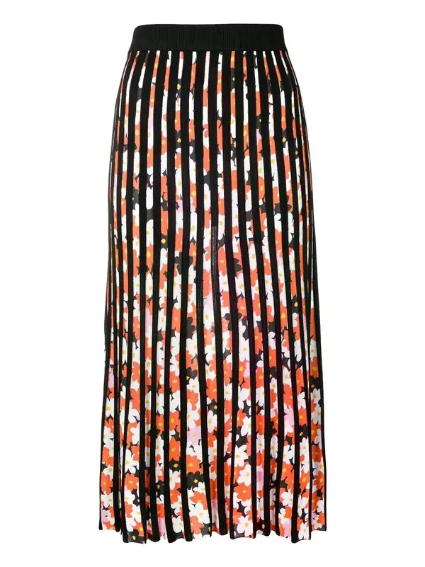 Kenzo Floral Striped Midi Skirt - Multicolour