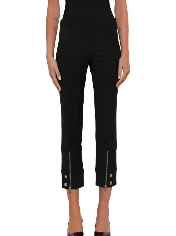 Alexander McQueen Cropped Zip Trousers - Black