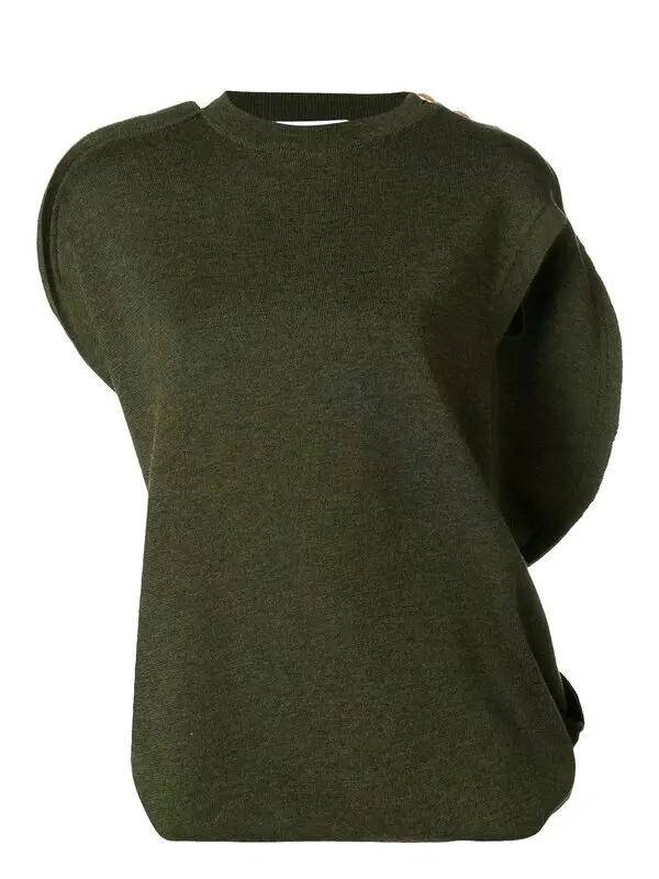 JW Anderson Asymmetric Knitted Top - Green