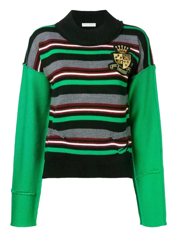 JW Anderson Logo Crest Knitted Jumper - Green