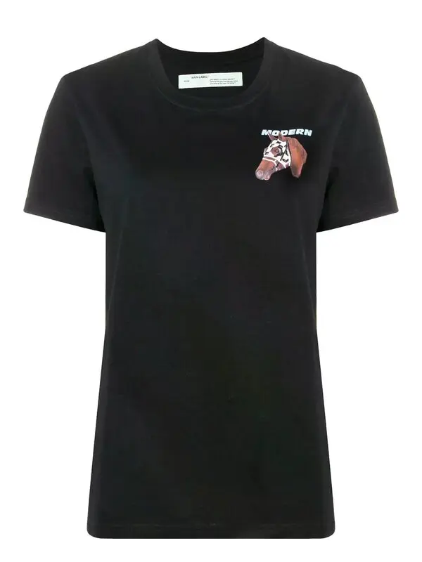 Off-White Horse Print T-shirt - Black