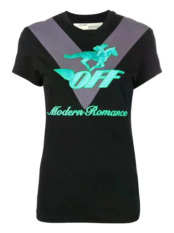 Off-White Embroidered Logo T-shirt - Black
