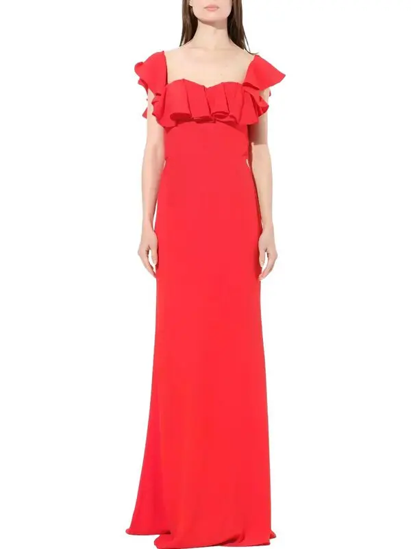 Alexander McQueen Silk Evening Dress - Red