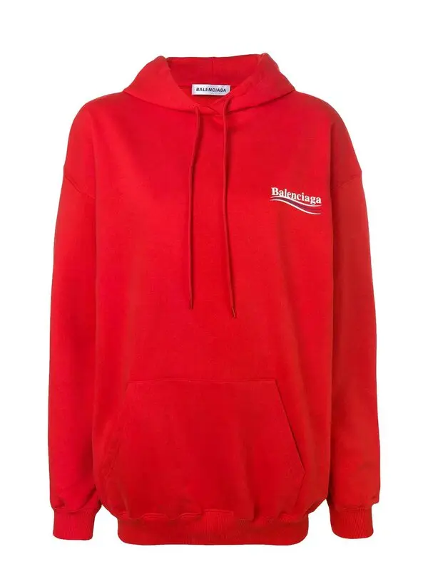 Balenciaga Political Campaign Logo Hoodie - Red