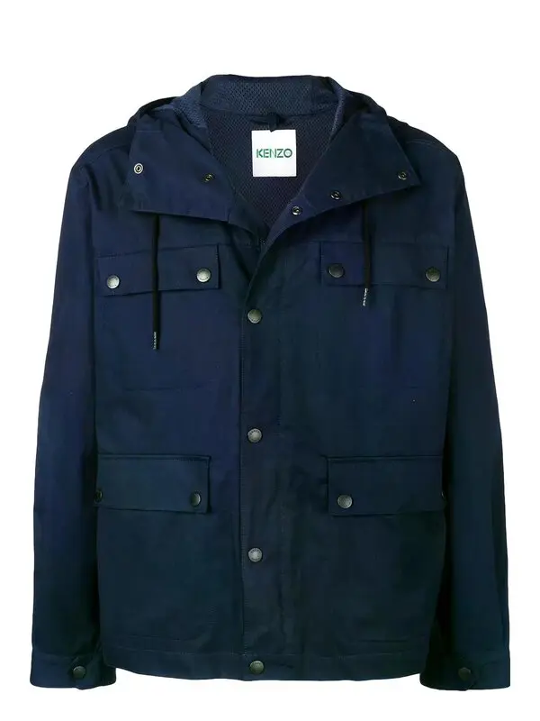 Kenzo Multi-pocket Hooded Jacket - Blue