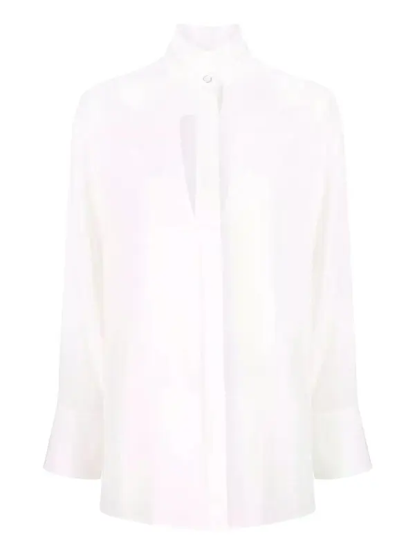 Givenchy Cut-out Detail Silk Shirt - White