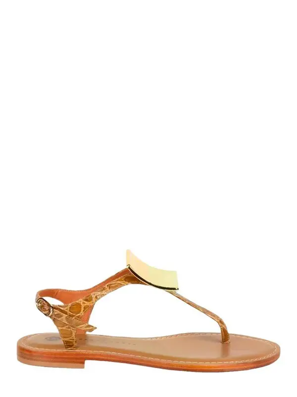 Roberto Festa Croc-effect Buckle-fastening Sandals - Brown
