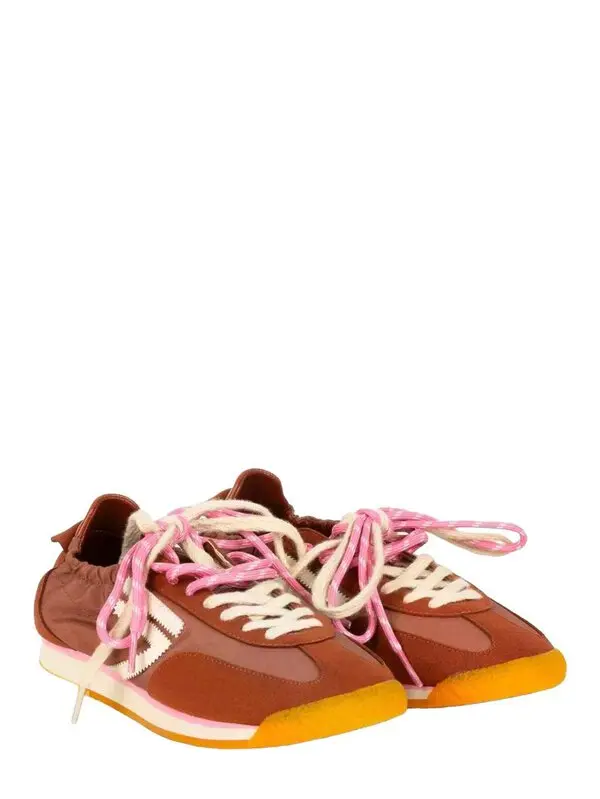 PURAAI Panelled Logo Patch Sneakers - Brown