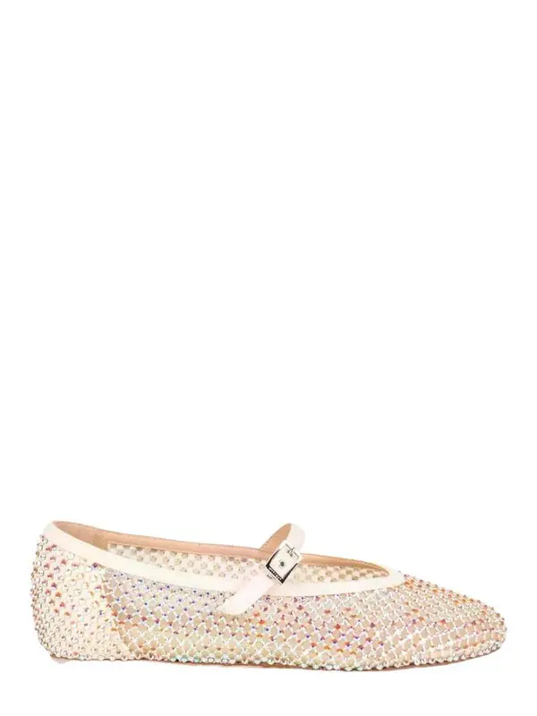 LE SILLA Gilda Crystal-embellished Mesh Ballet Flats - Neutrals