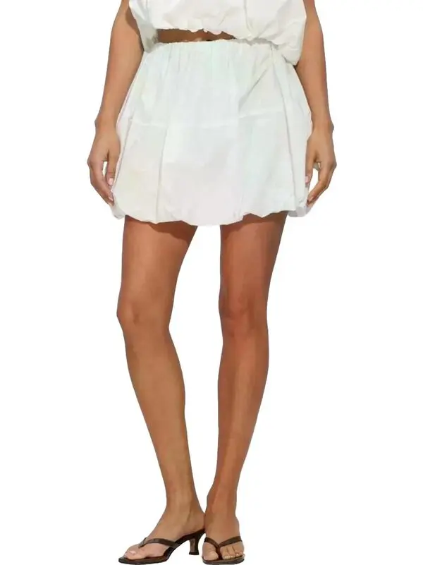 ELEH Tiered Bubble-hem Mini Skirt - White