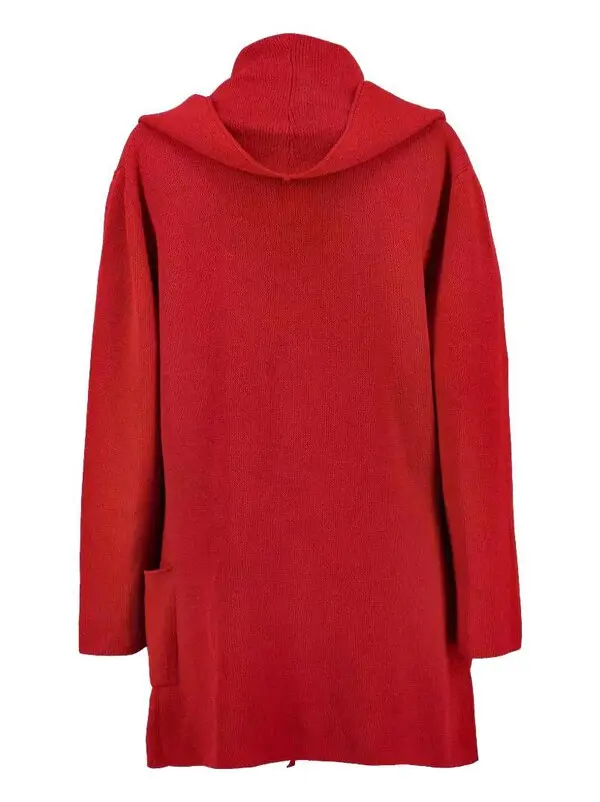 MONDRAIN Hooded Tie-fastening Cardigan - Red